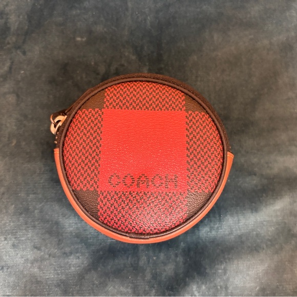 Coach | Bags | Coach Red And Black Checkered Coin Pouch | Poshmark